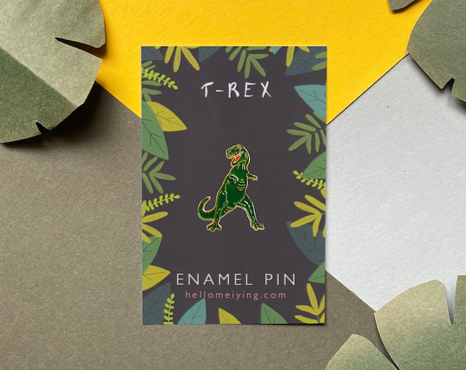 T Rex Enamel Pin Badge - Etsy