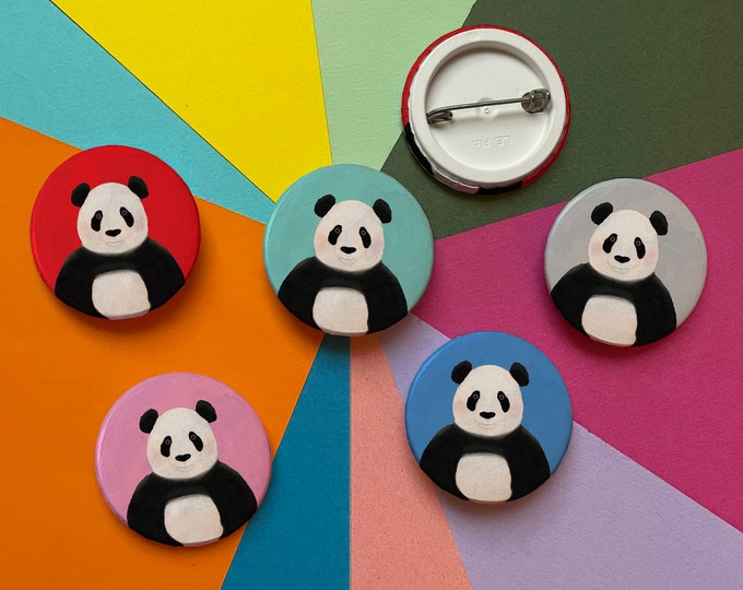 38mm Button Badge Panda Assorted Colours Available - Etsy