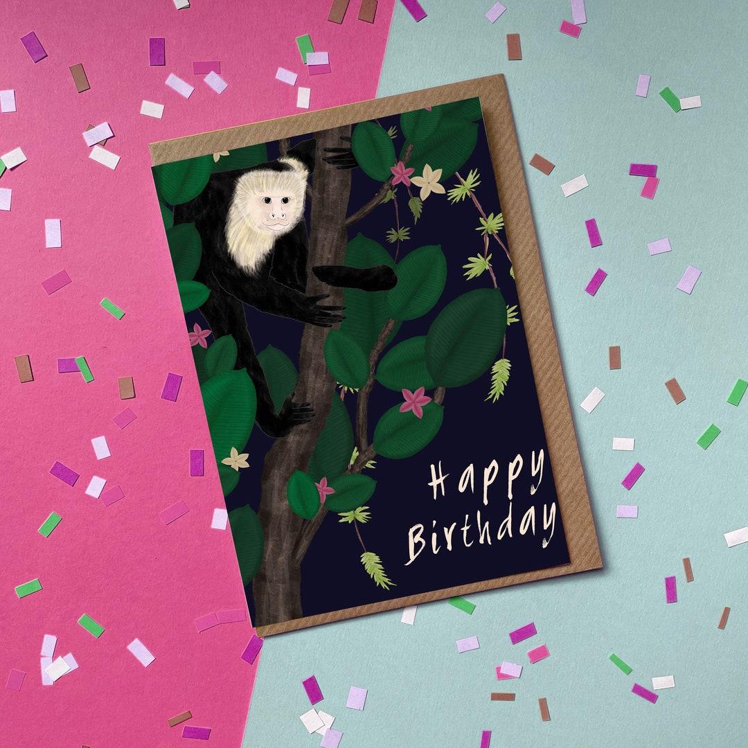 Happy Birthday Monkey | Greetings Card - Etsy