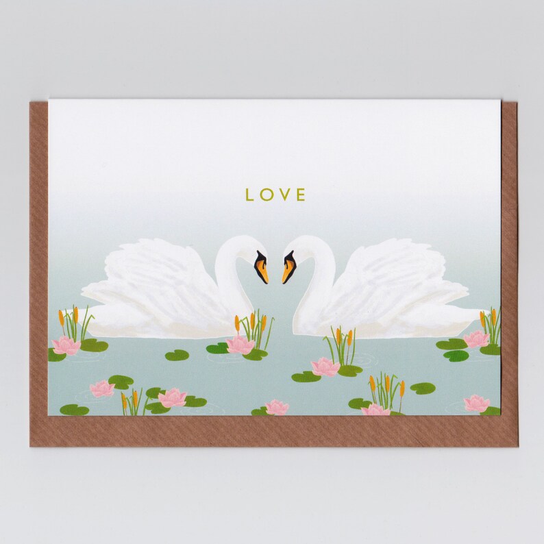Love - Swans | Greetings Card - Etsy