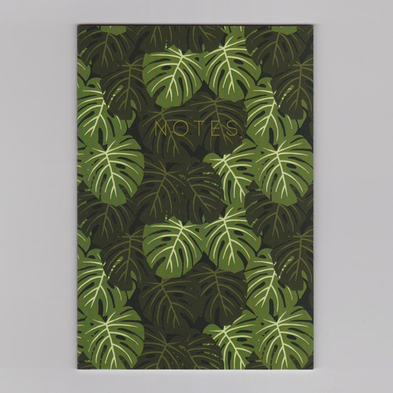 A5 Notebook Monstera with Plain or Lined Pages | Etsy