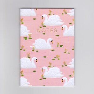 A6 Mini Notebook - Pink Swan - Etsy