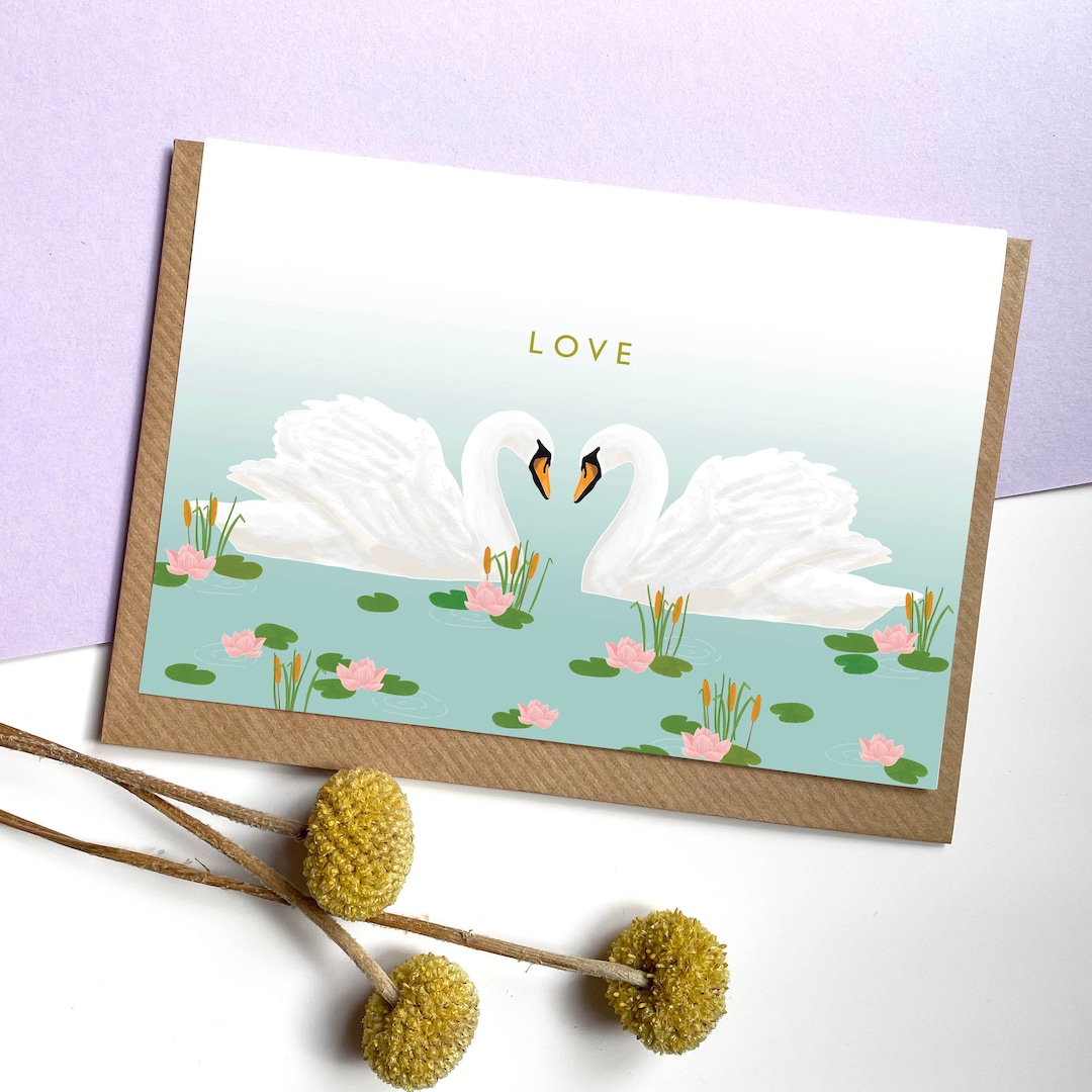 Love - Swans | Greetings Card - Etsy