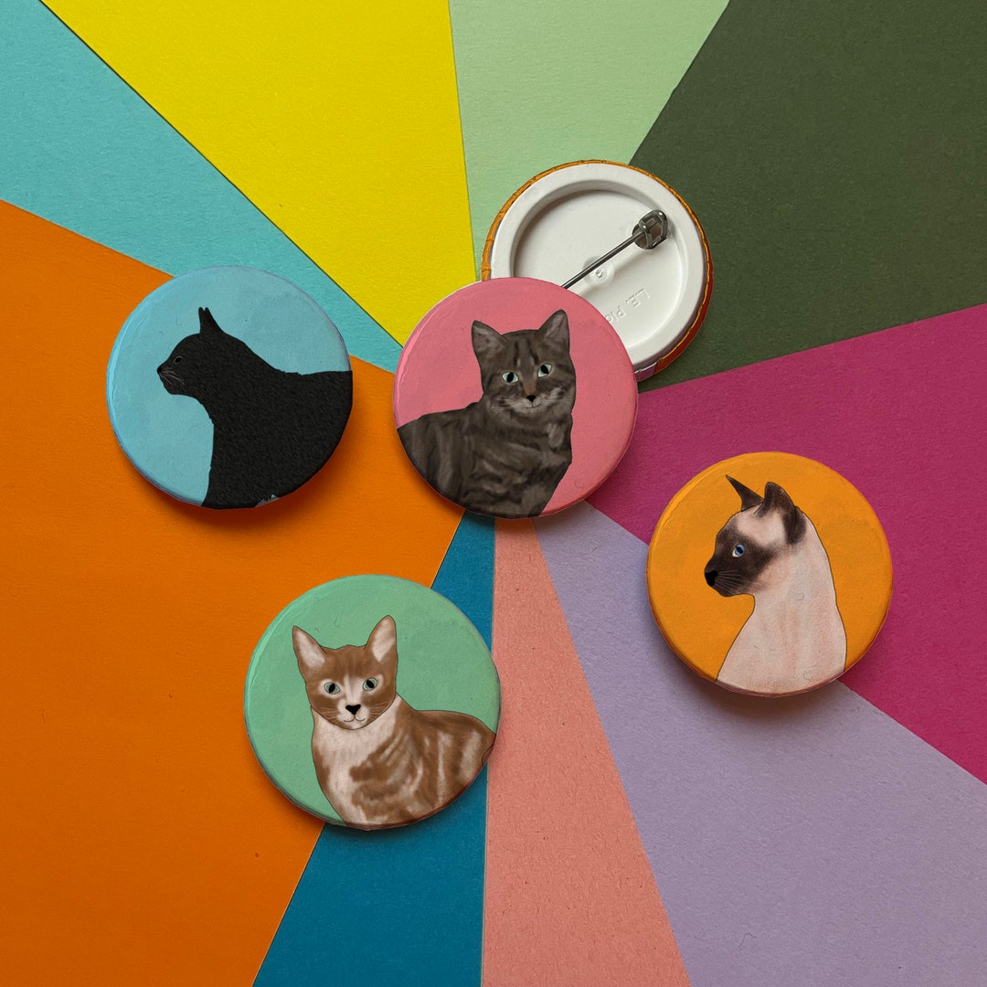 38mm Button Badge - Cats - Etsy