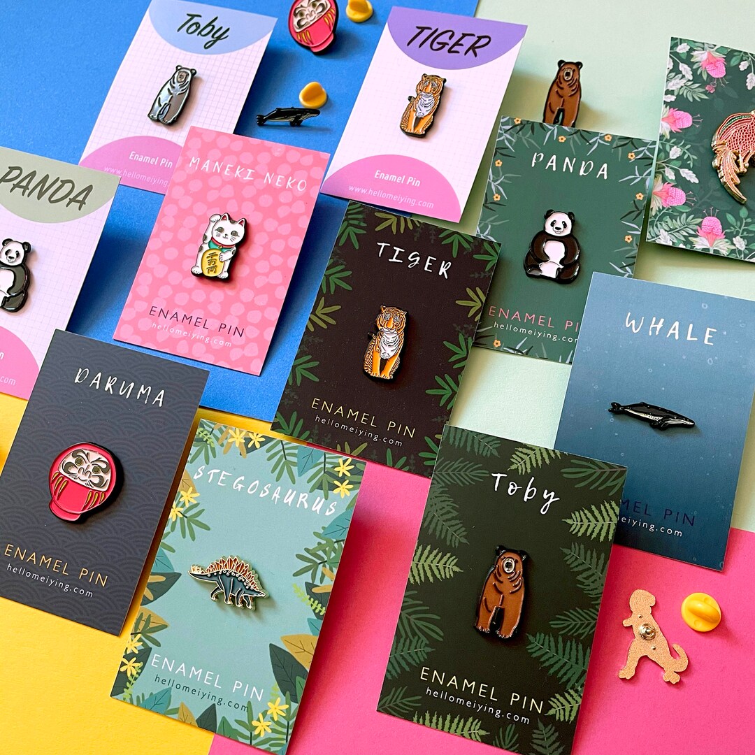 Offer! Mystery Pack of Four Enamel Animal Pins - Etsy