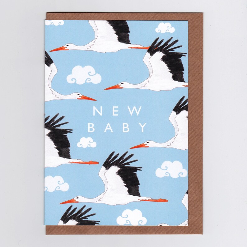 New Baby blue Greetings Card - Etsy
