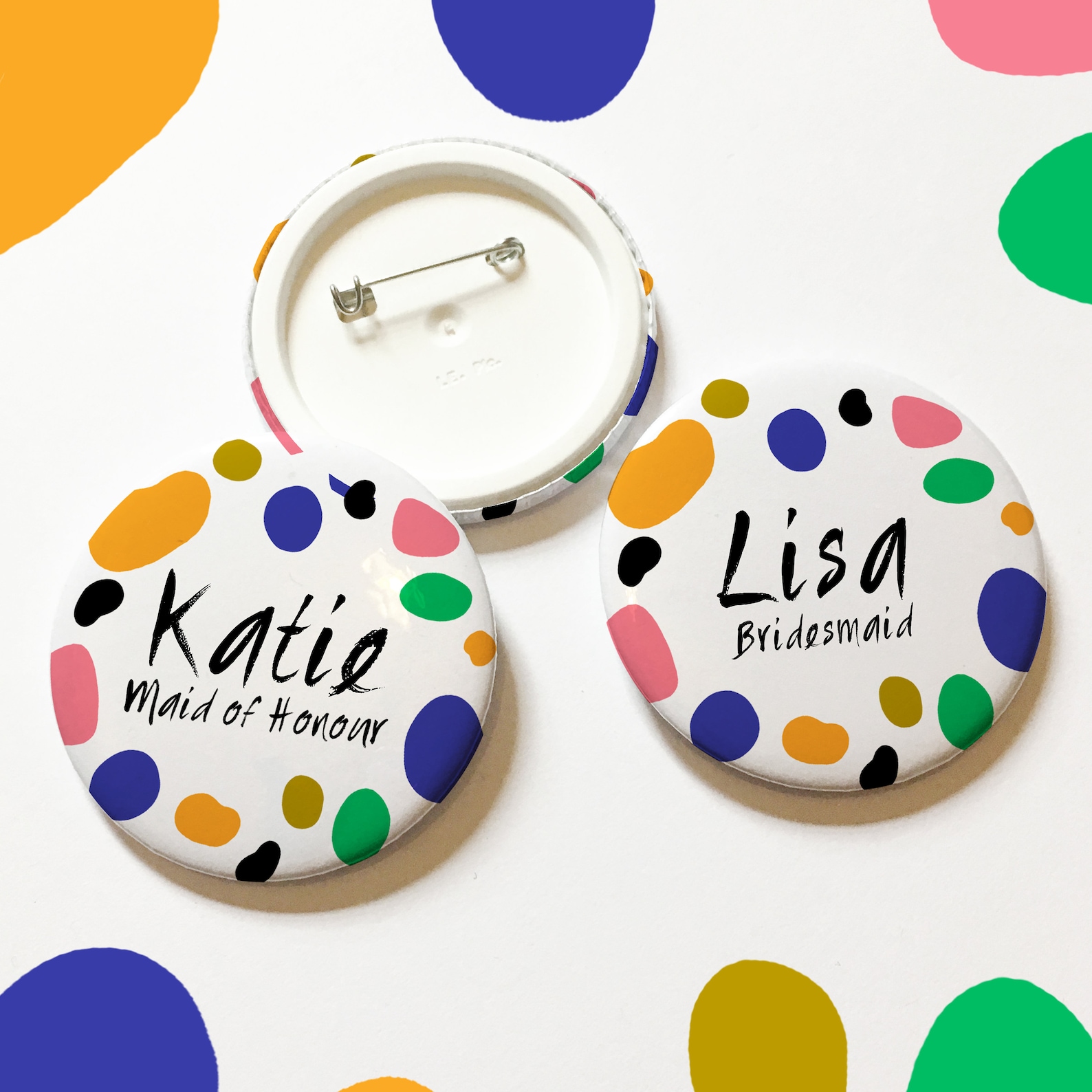 Personalised Badge With Colourful Pebble Design. Perfect for - Etsy