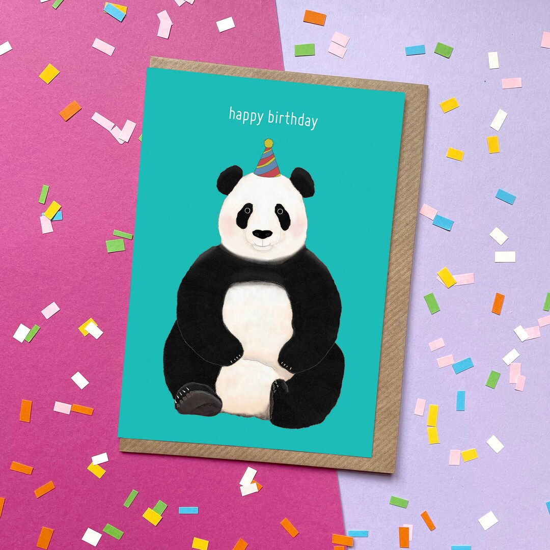 Happy Birthday Panda | Greetings Card - Etsy