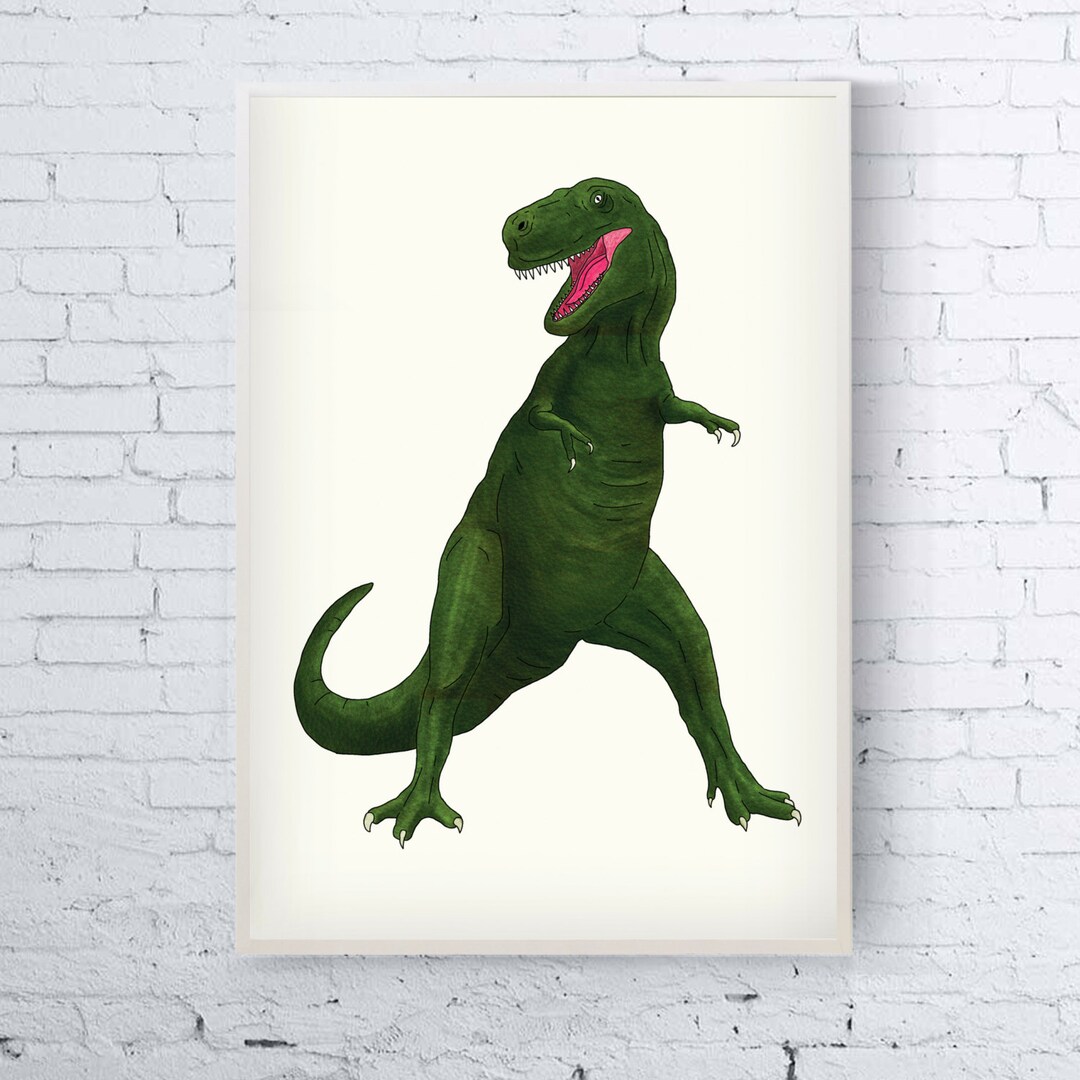 A4 / A3 Heavy Weight Digital Print • T Rex, Dinosaur Illustration - Etsy