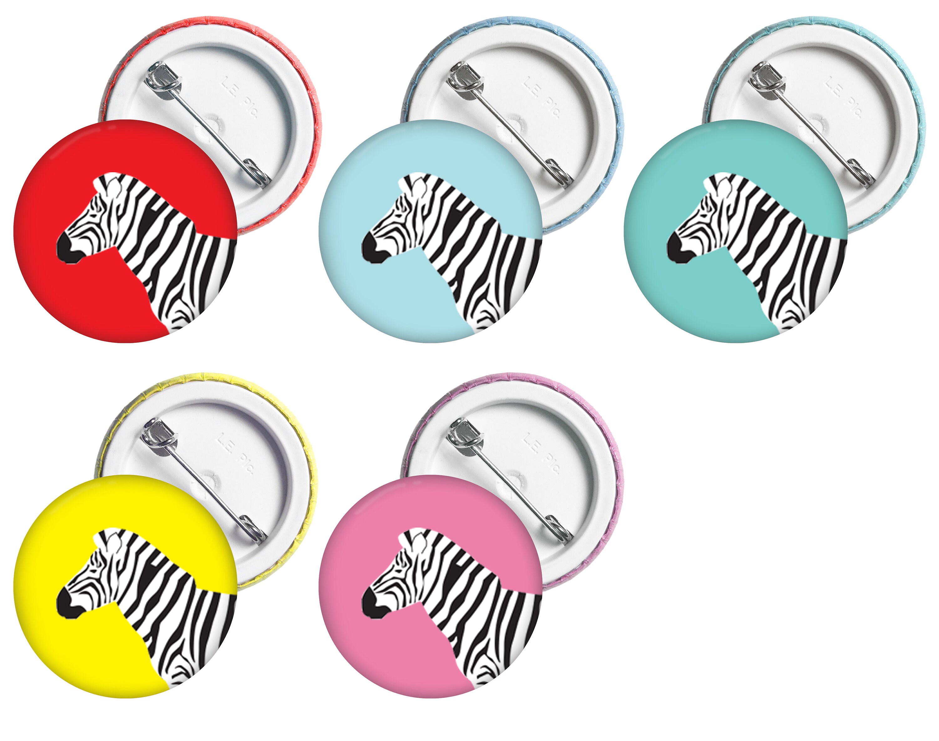 38mm Button Badge Zebra Assorted Colours Available - Etsy UK
