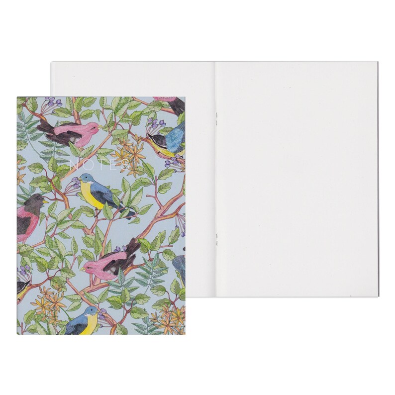 Mini quaderno A6 - Uccello canoro - Decorato con un grazioso motivo a ...