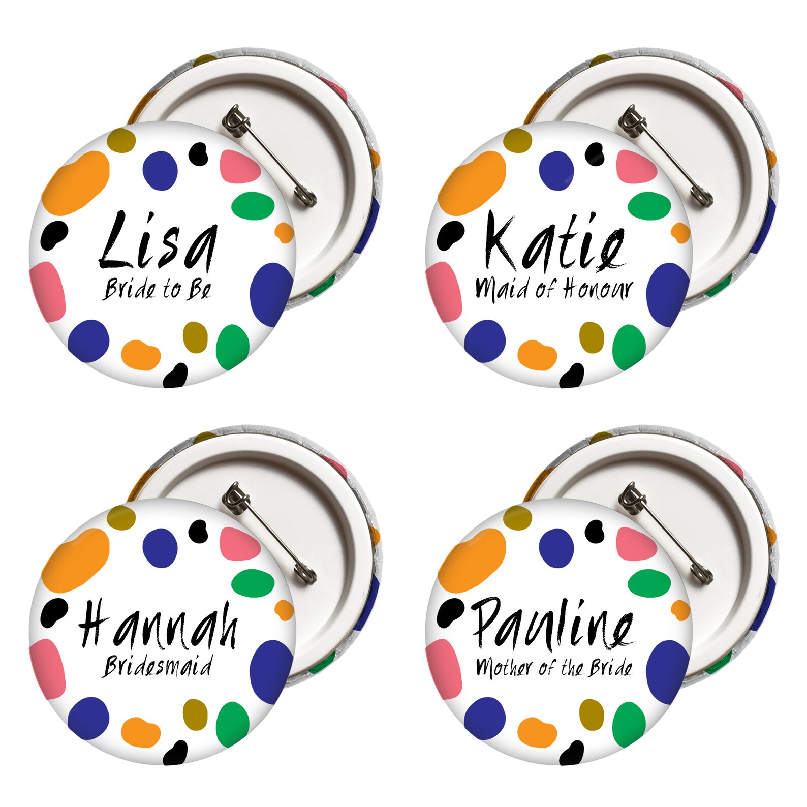 Personalised Badge With Colourful Pebble Design. Perfect for - Etsy