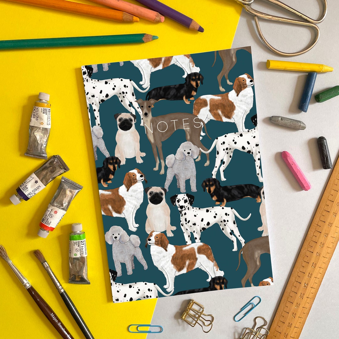 A5 Notebook - Dogs - With Plain or Lined Pages - Etsy UK