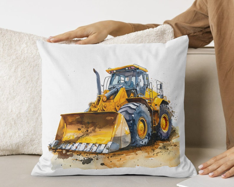 Industrial Wheel Loader SVG Handcrafted Watercolor Clipart Digital ...