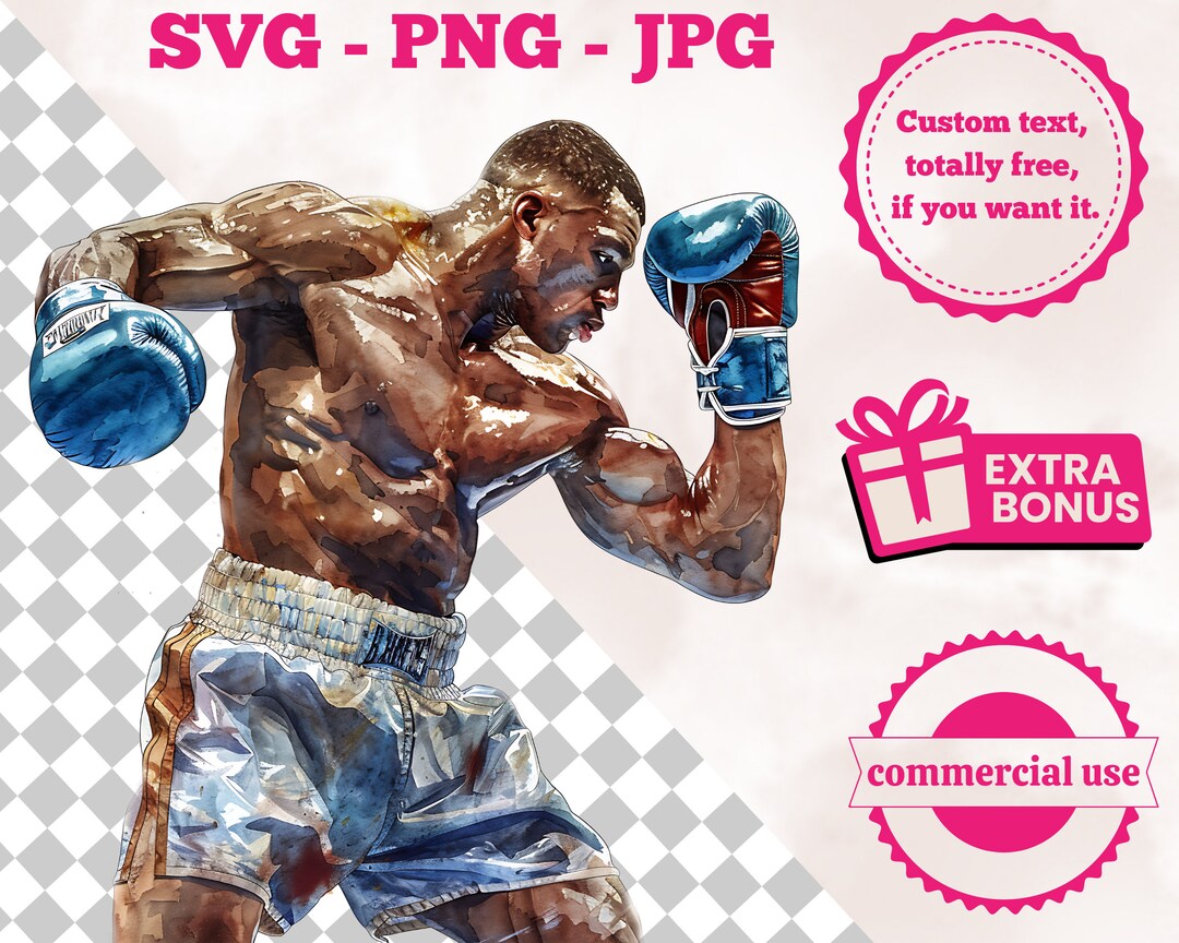 Boxing Customizable Watercolor SVG Clipart Hand-painted Versatile ...