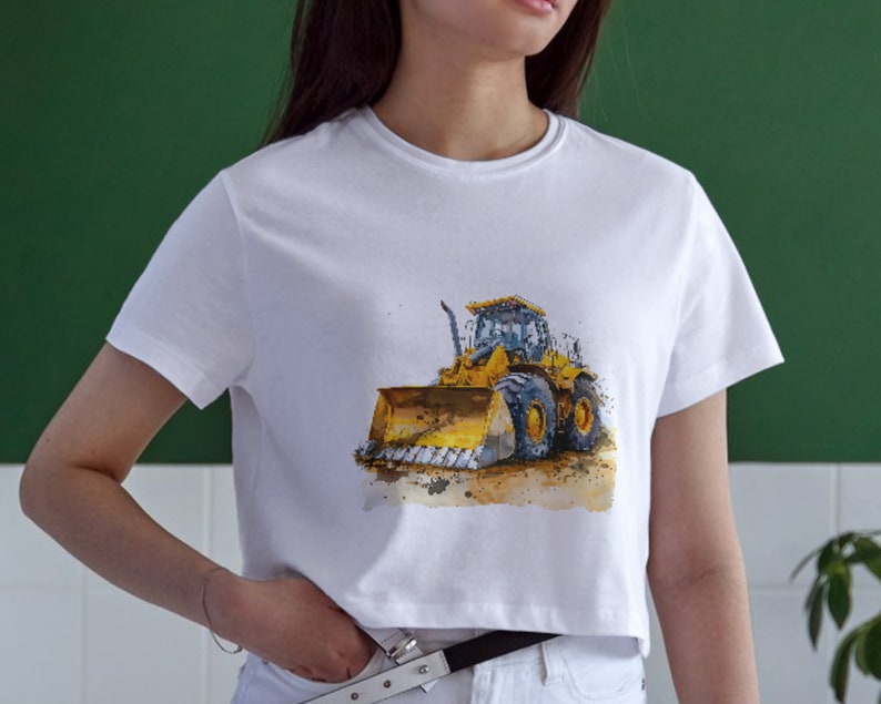 Industrial Wheel Loader SVG Handcrafted Watercolor Clipart Digital ...