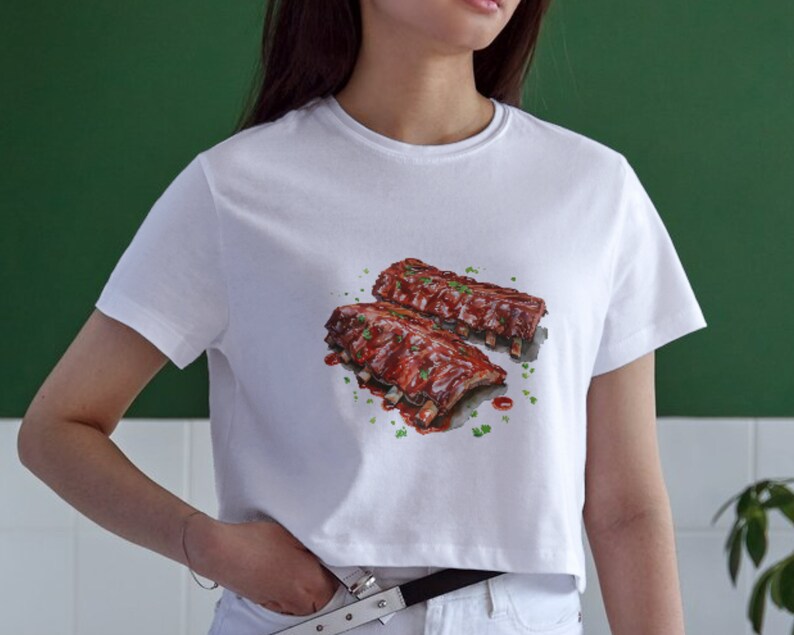 BBQ Ribs SVG Handcrafted Watercolor Clipart Digital Download With Bonus ...