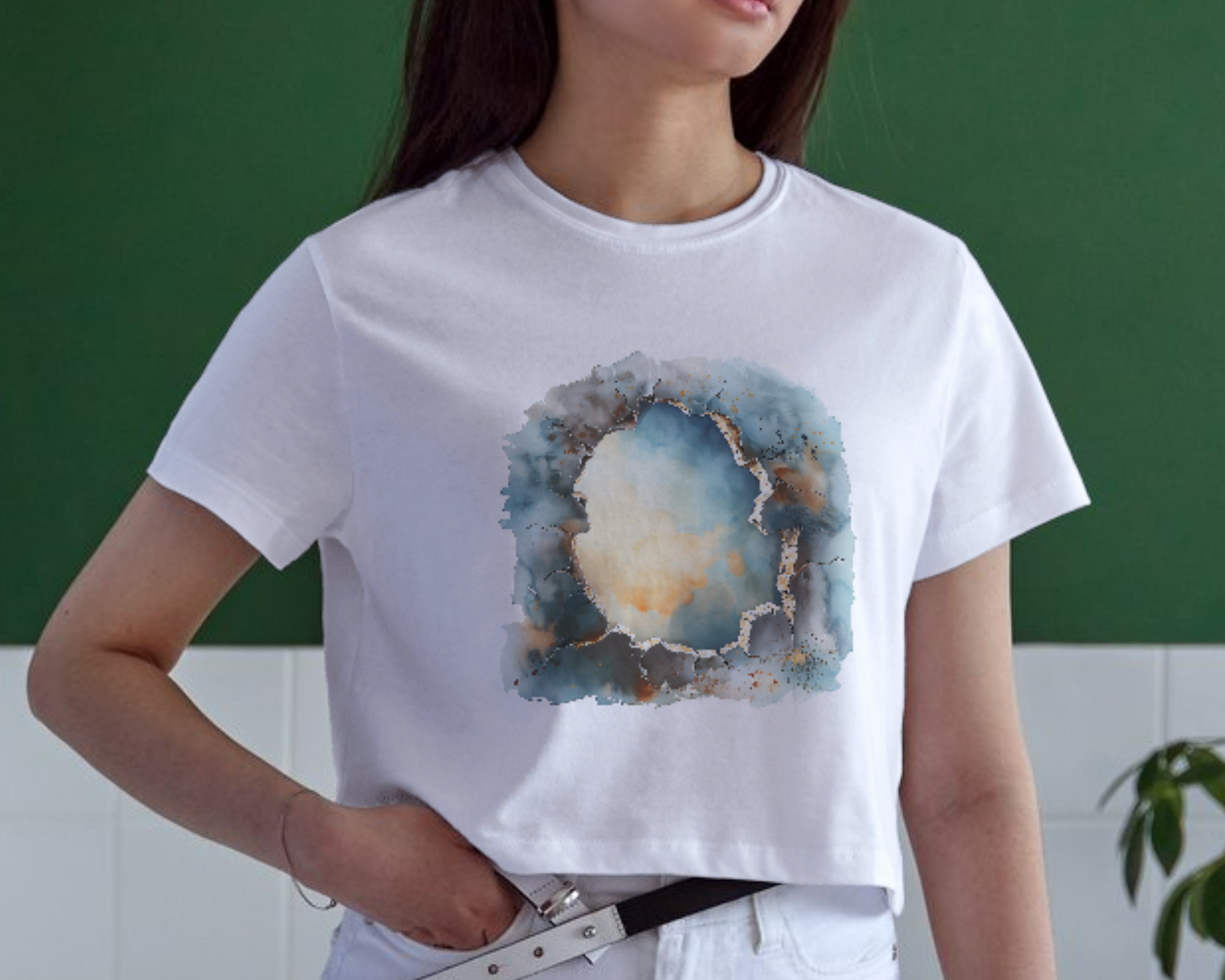 Realistic 3D Hole in a Wall SVG Handcrafted Watercolor Clipart Digital ...