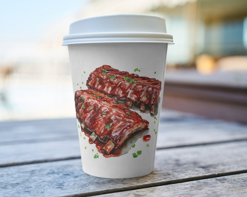 BBQ Ribs SVG Handcrafted Watercolor Clipart Digital Download With Bonus ...