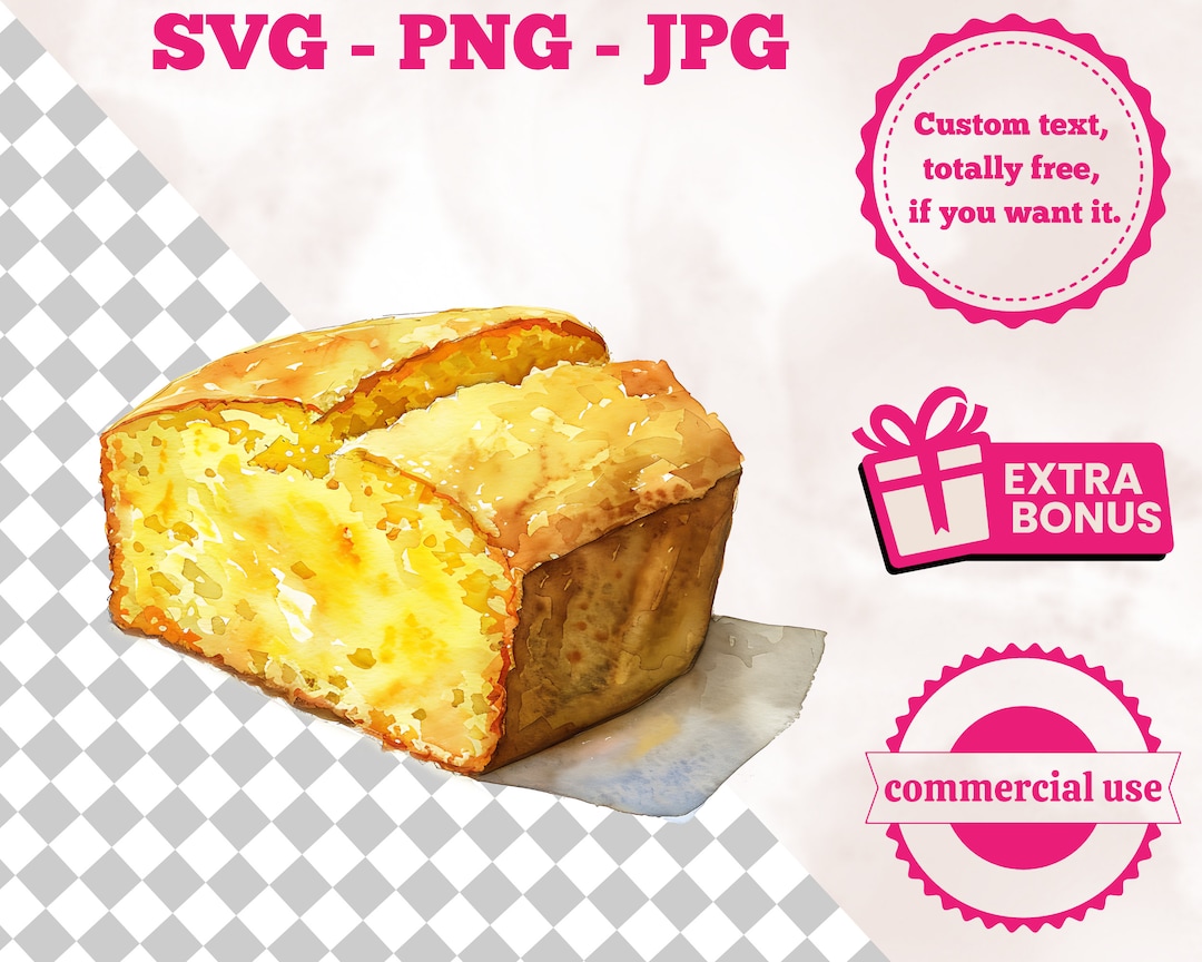 Delicious Cornbread Customizable Watercolor SVG Clipart Hand-painted ...