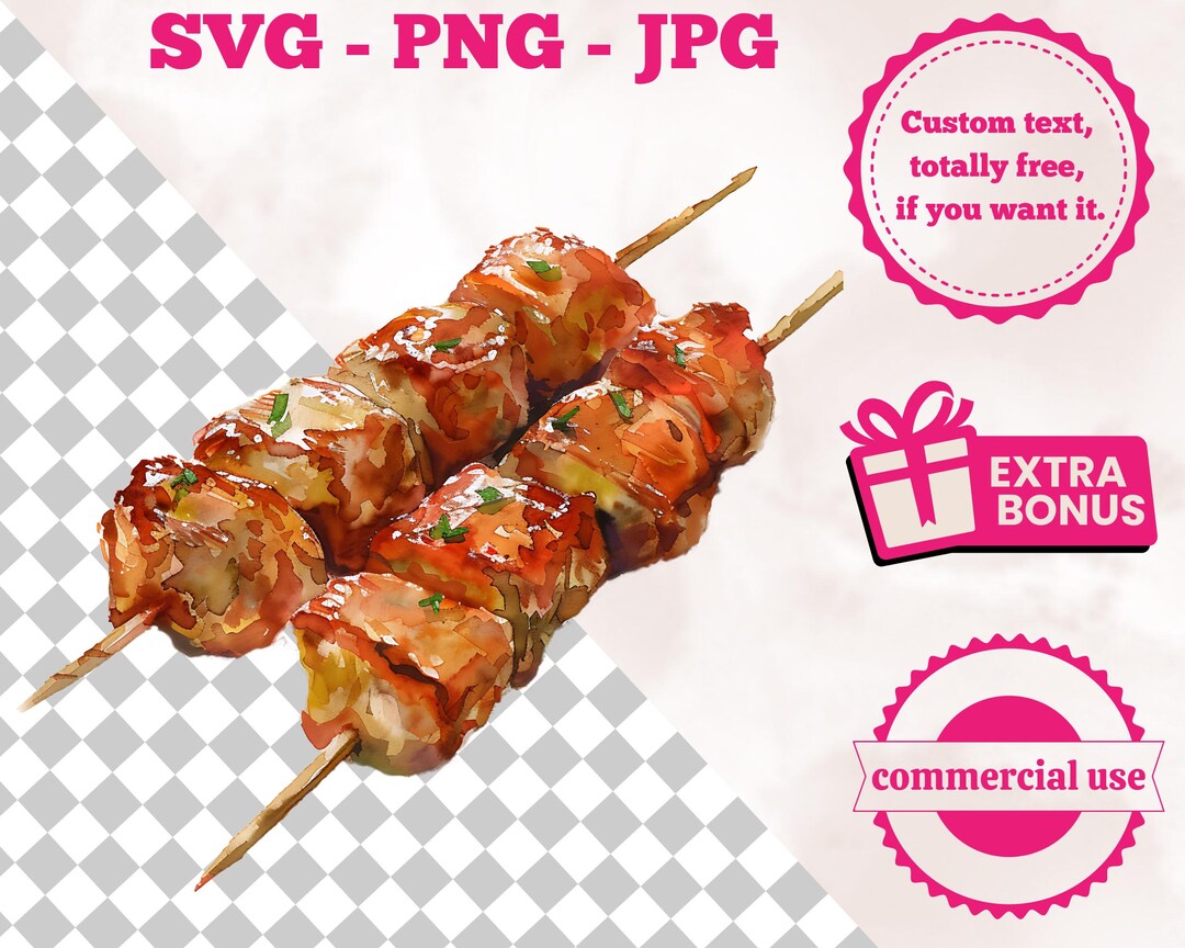 Yakitori Customizable Watercolor SVG Clipart Hand-painted Versatile ...