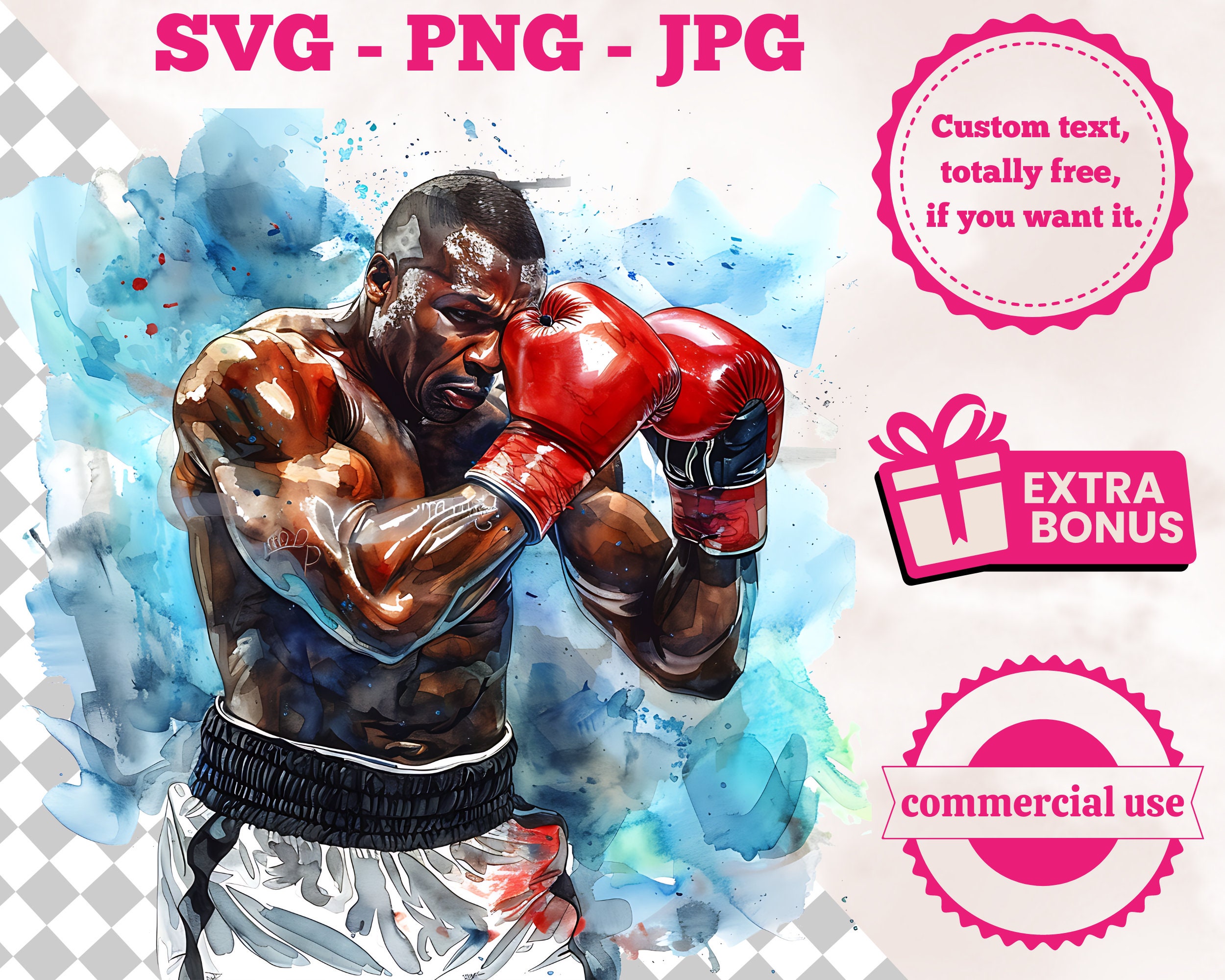 Boxer Customizable Watercolor SVG Clipart Hand-painted Versatile ...