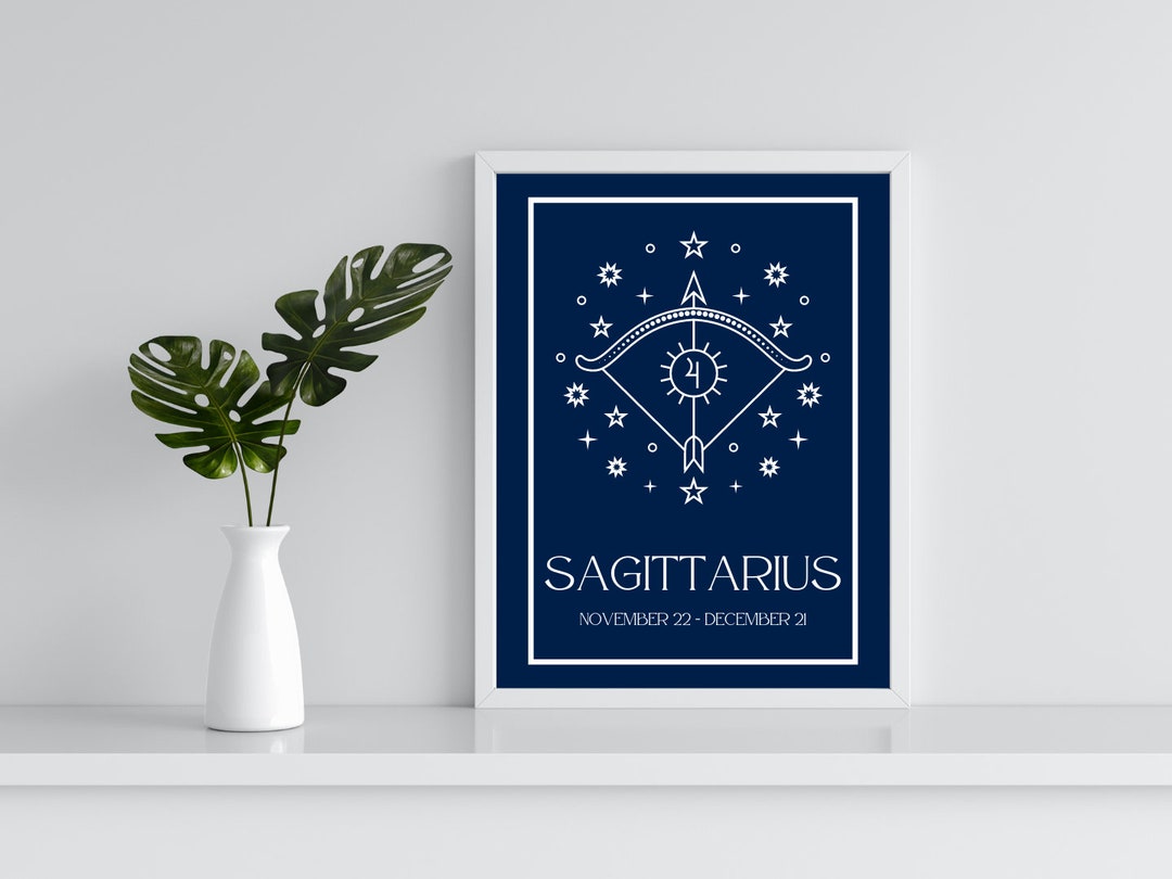 Digital Sagittarius Poster PDF | Astrology Zodiac Wall Art | Instant ...