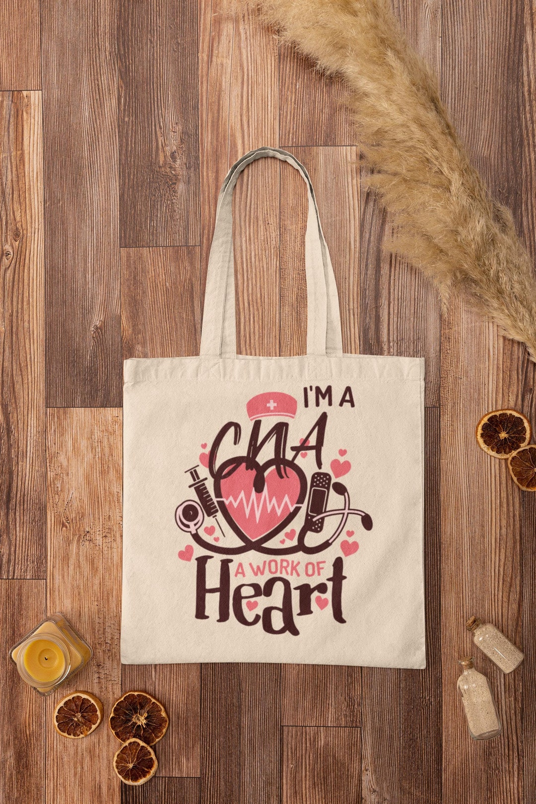 Custom Cotton Canvas Tote Bag for Cnas, Durable 15x16 Bag With 20 ...