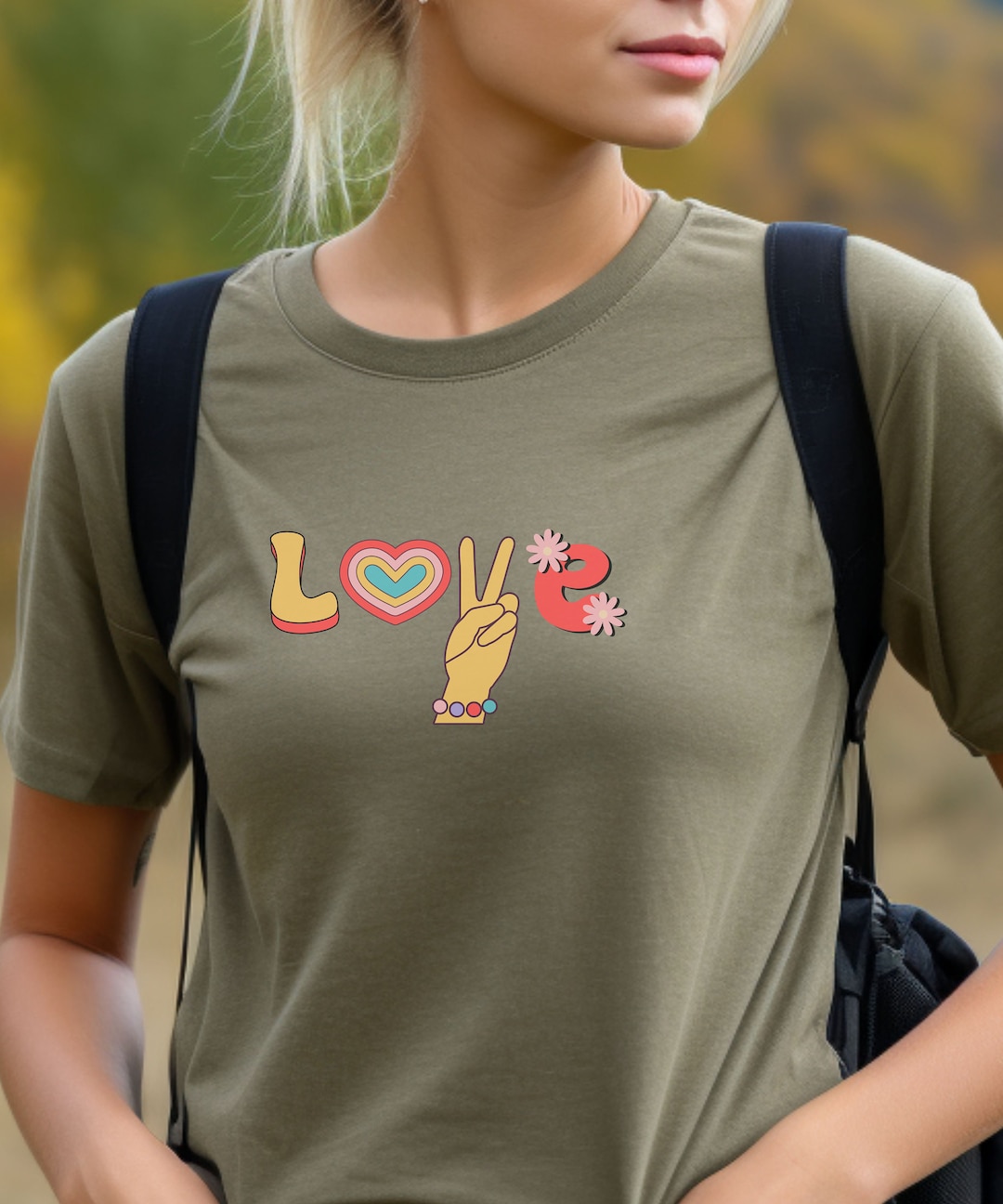 Love Message Tshirt, Peace and Love T-shirt, Peace and Love Tee, Retro ...