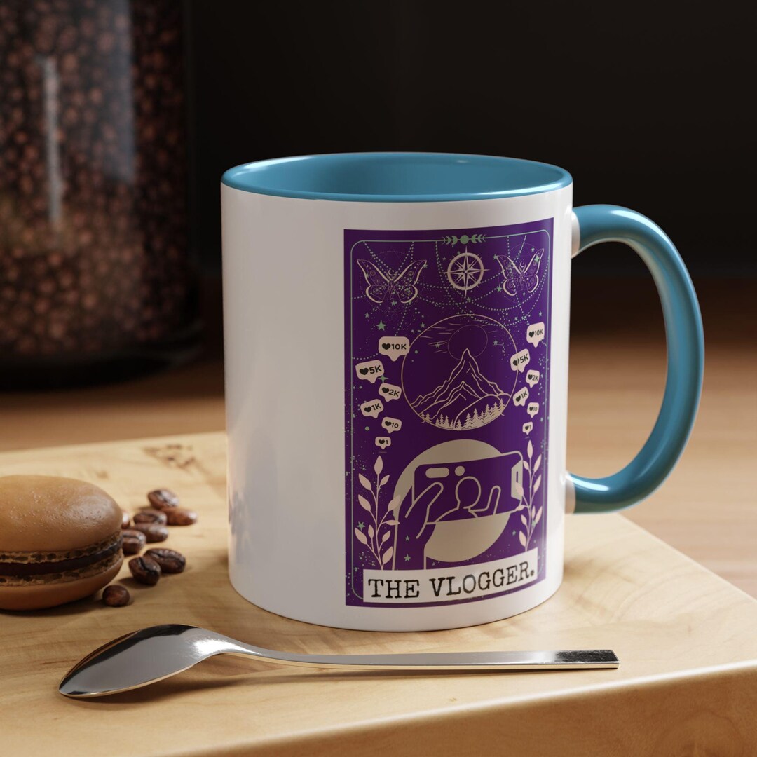 The Vlogger Mug, Tarot Card Graphic, Vlogging Gift, Celestial Design ...