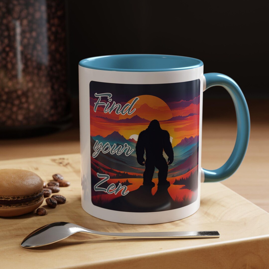 Bigfoot Coffee Mug: Find Your Zen, Sunset Graphic - Etsy