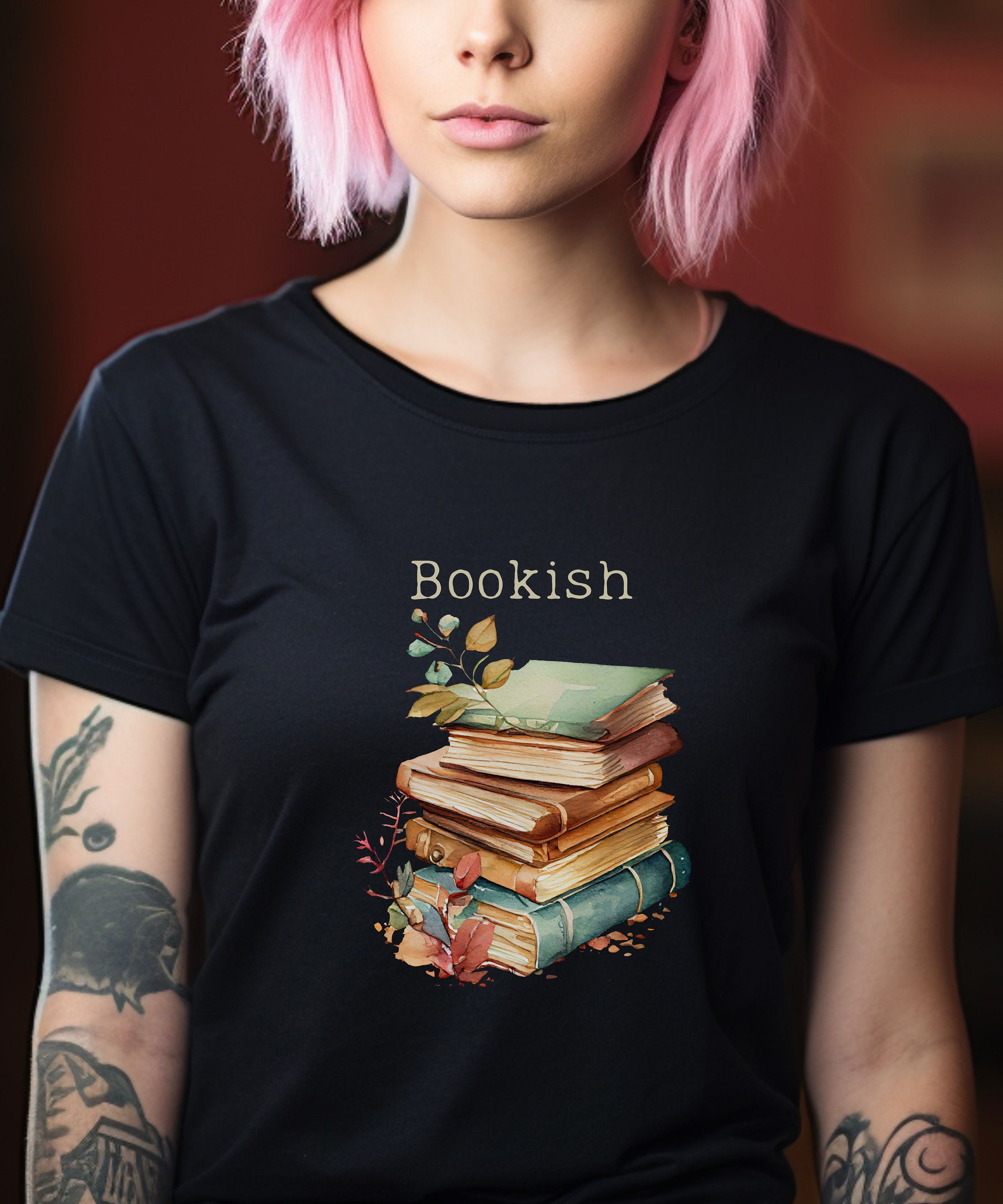 Bookish Stack of Books Graphic T-shirt, Gift for Avid Reader, Always ...