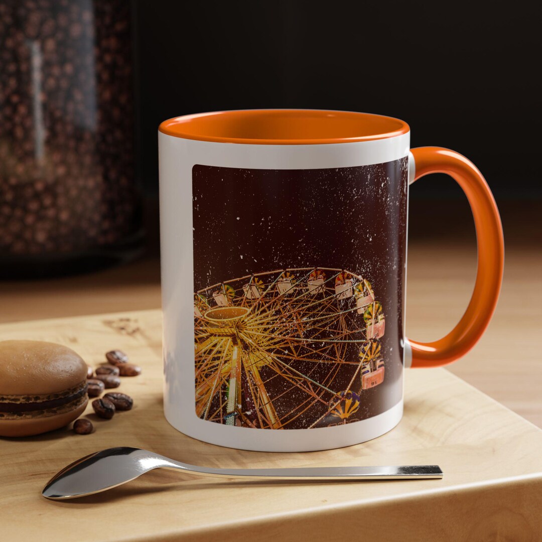 Ferris Wheel Mug, Aged Photo Look, Amusement Park Fan, Carnival Lover ...