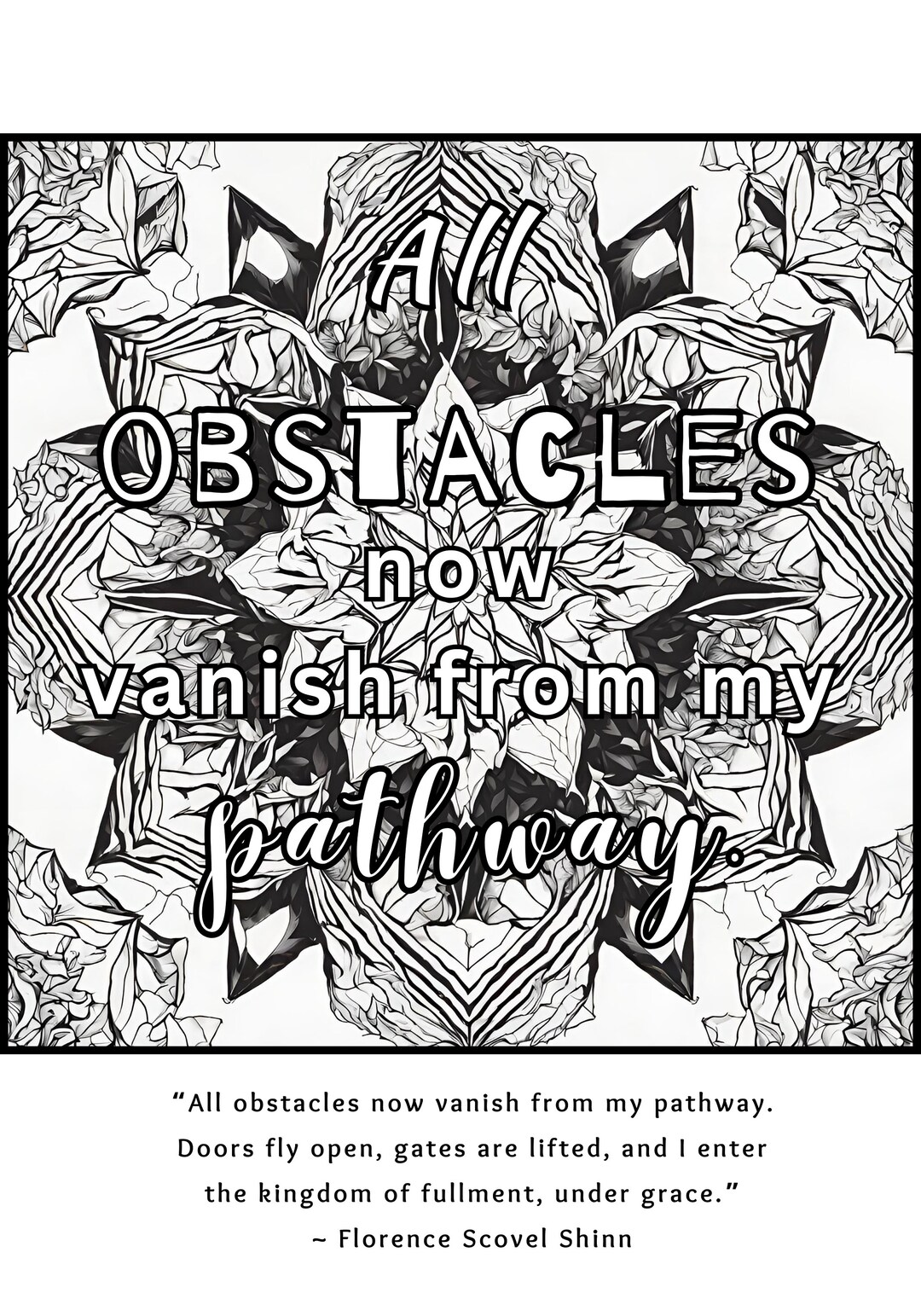 Manifestation Quotes Adult Coloring Pages From Florence Scovel Shinn 5 ...