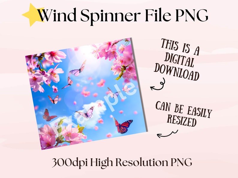 Wind Spinner Butterfly Wraps Sublimation Designs for Spinners Digital ...