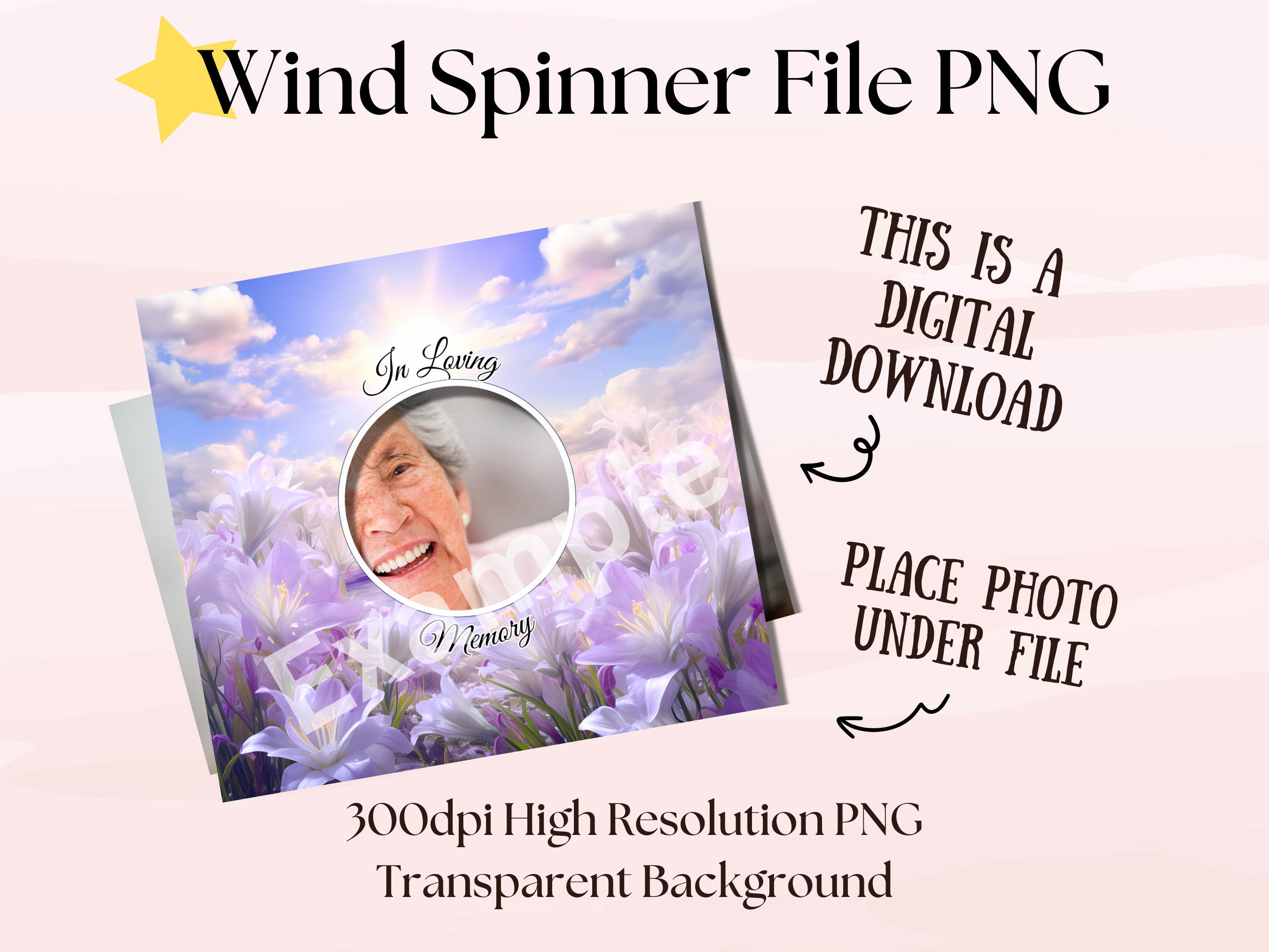 In Memory of Wind Spinner Custom Png File Memorial Wind Spinner With ...