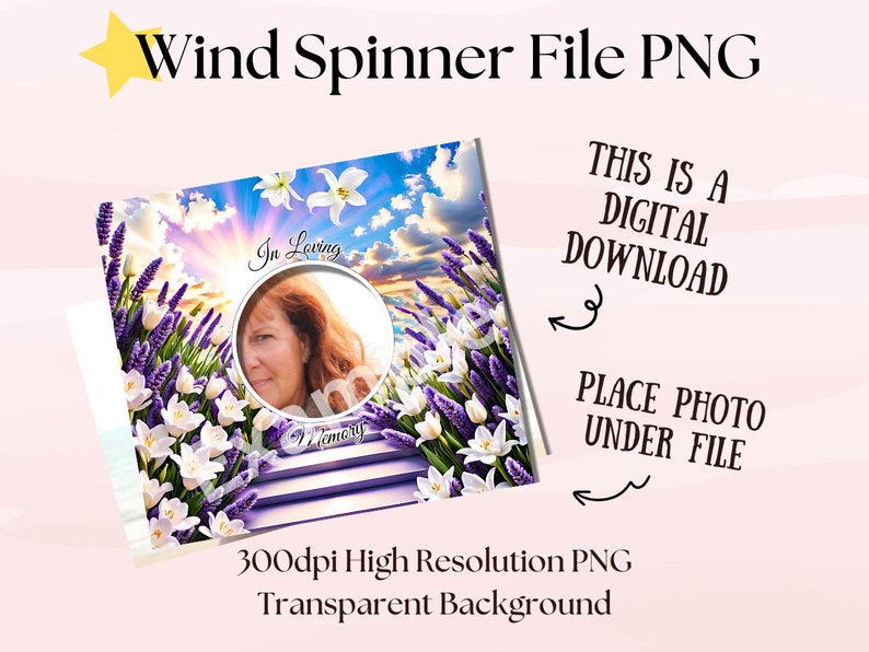 In Loving Memory of Wind Spinner Custom Png File Memorial Wind Spinner ...