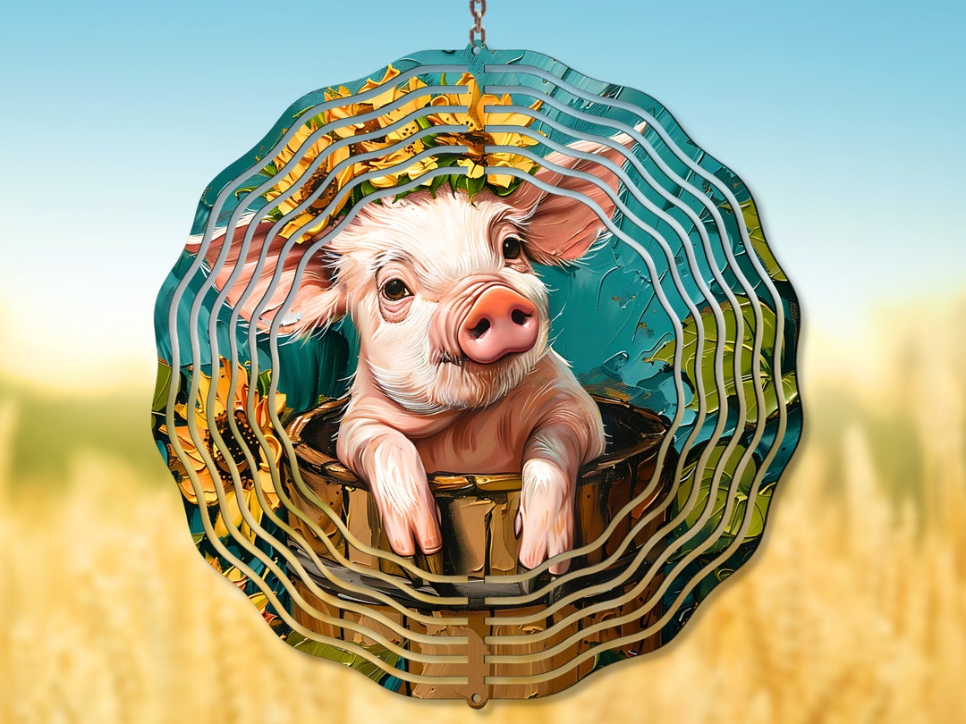 Wind Spinner Pig Wrap Png Watercolor Pig Wind Spinner for Sublimation ...