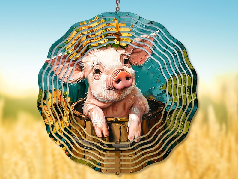 Wind Spinner Pig Wrap Png Watercolor Pig Wind Spinner for Sublimation ...