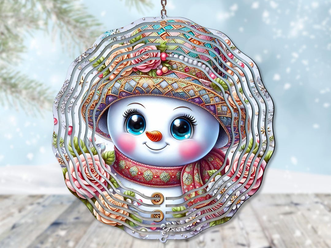Snowman Wind Spinner Png Sublimation Designs Cute Holiday 10 8 Inch ...