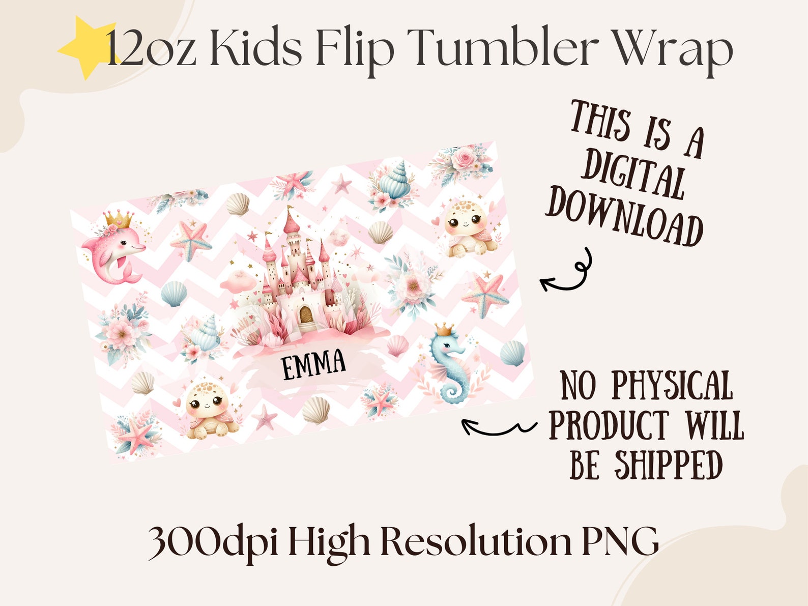 Princess Kids Sublimation Design Kids Personalized Water Bottle Flip ...