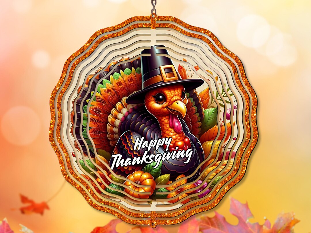 Turkey Wind Spinner Png Sublimation Designs Thanksgiving 10 8 Inch ...