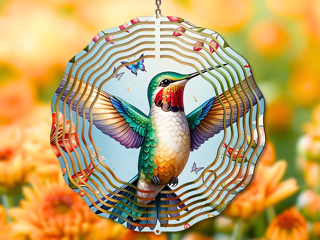 Humming Bird Wind Spinner Sublimation Design Hummingbird Wind Spinners ...