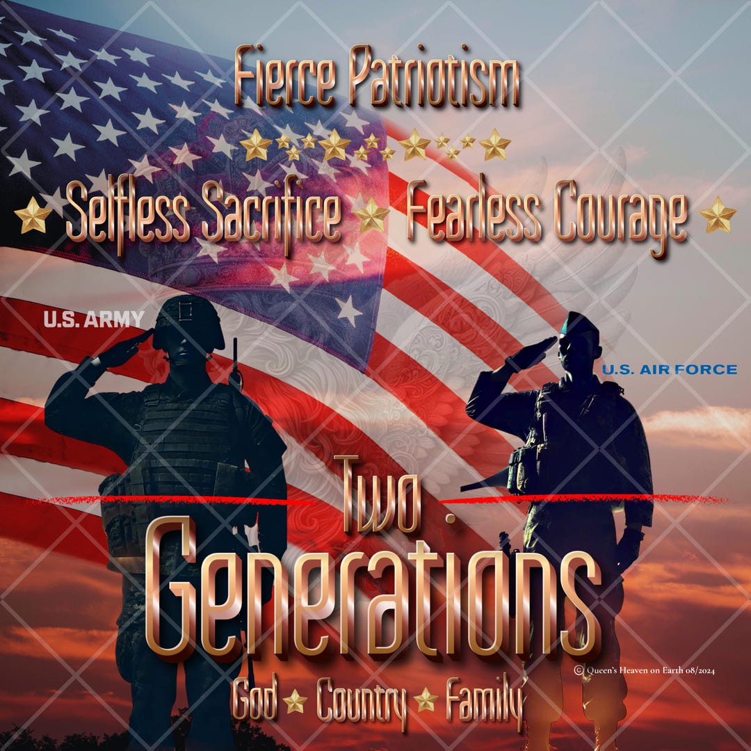 Two Generations, Army and Air Force - Patriotic Digital Art Print - Etsy