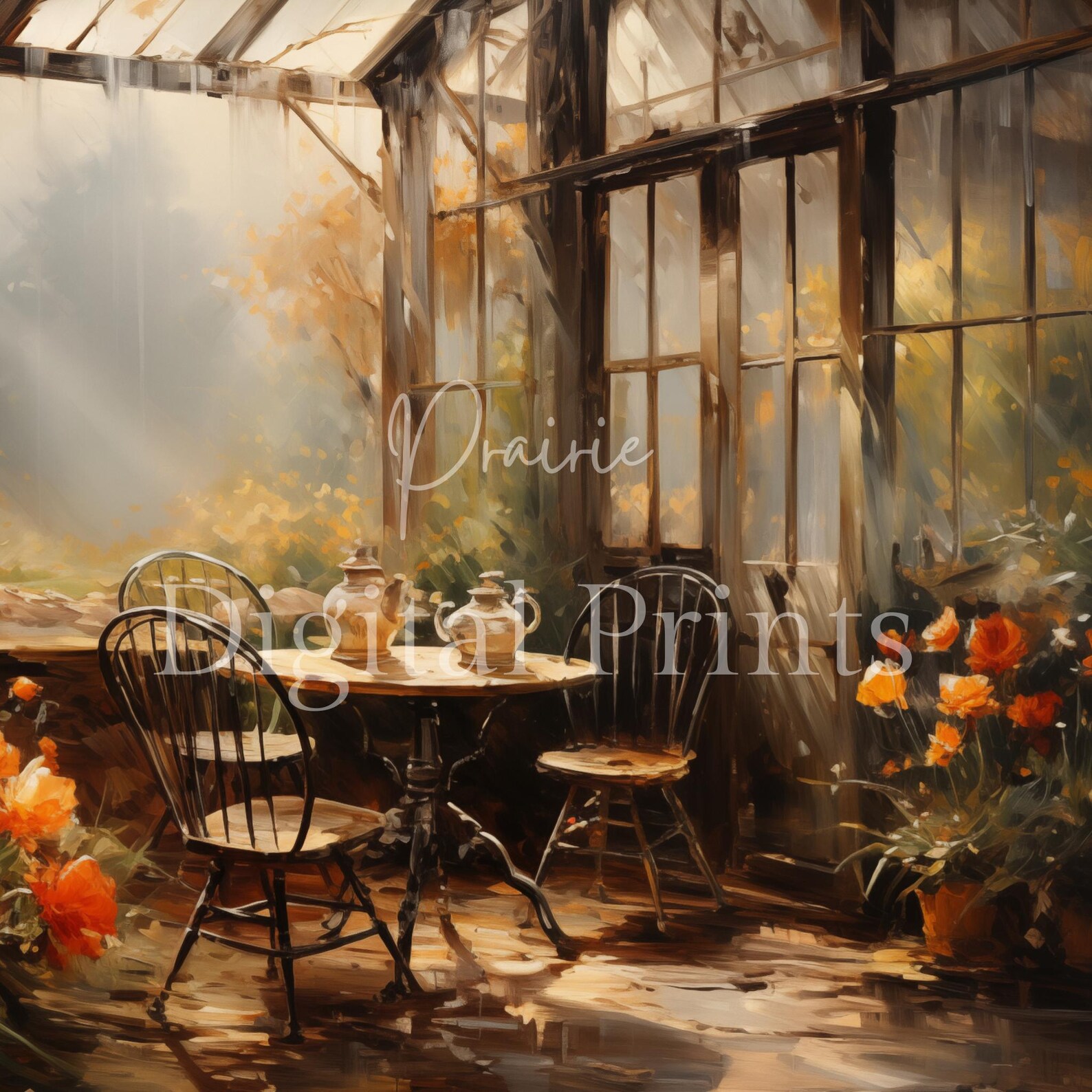 Rustic Greenhouse Print - Digital Download of a Vintage Greenhouse ...