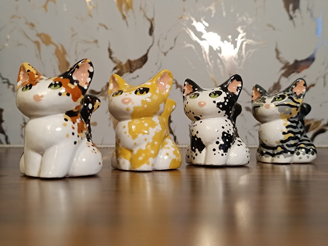 Ragdoll Cat Figurine, Tiny Cat Lover Present, Kawaii Gift. Siamese Cat ...