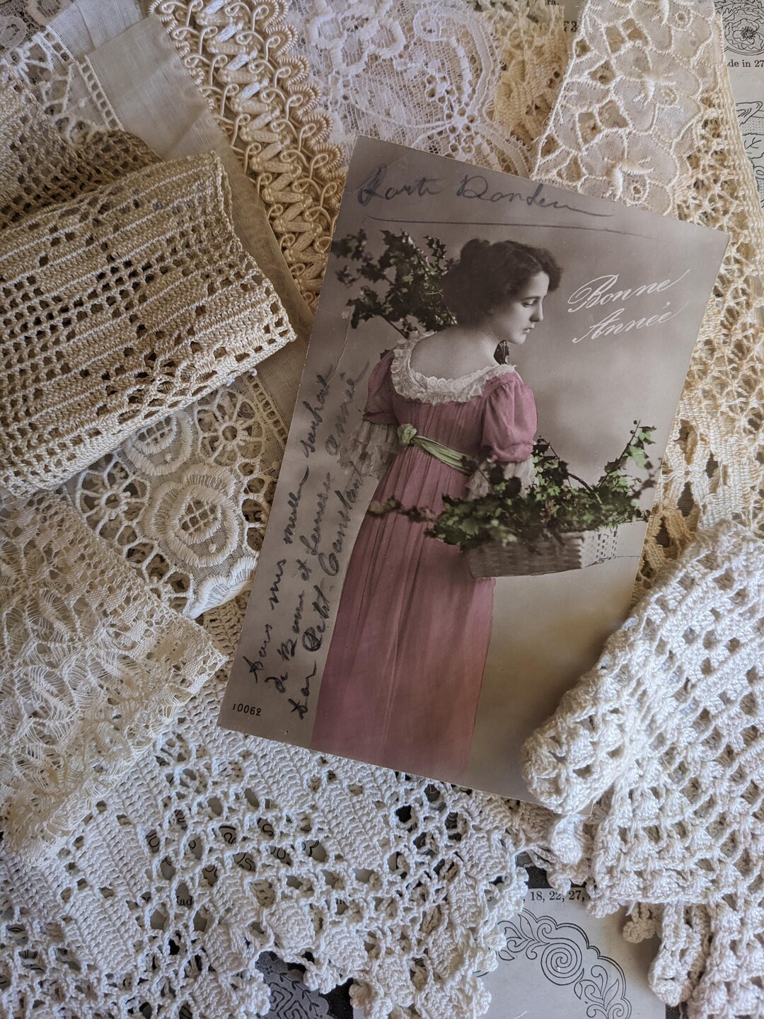 Vintage Lace Samples. French Postcard. Millinery Textiles Crocheted ...