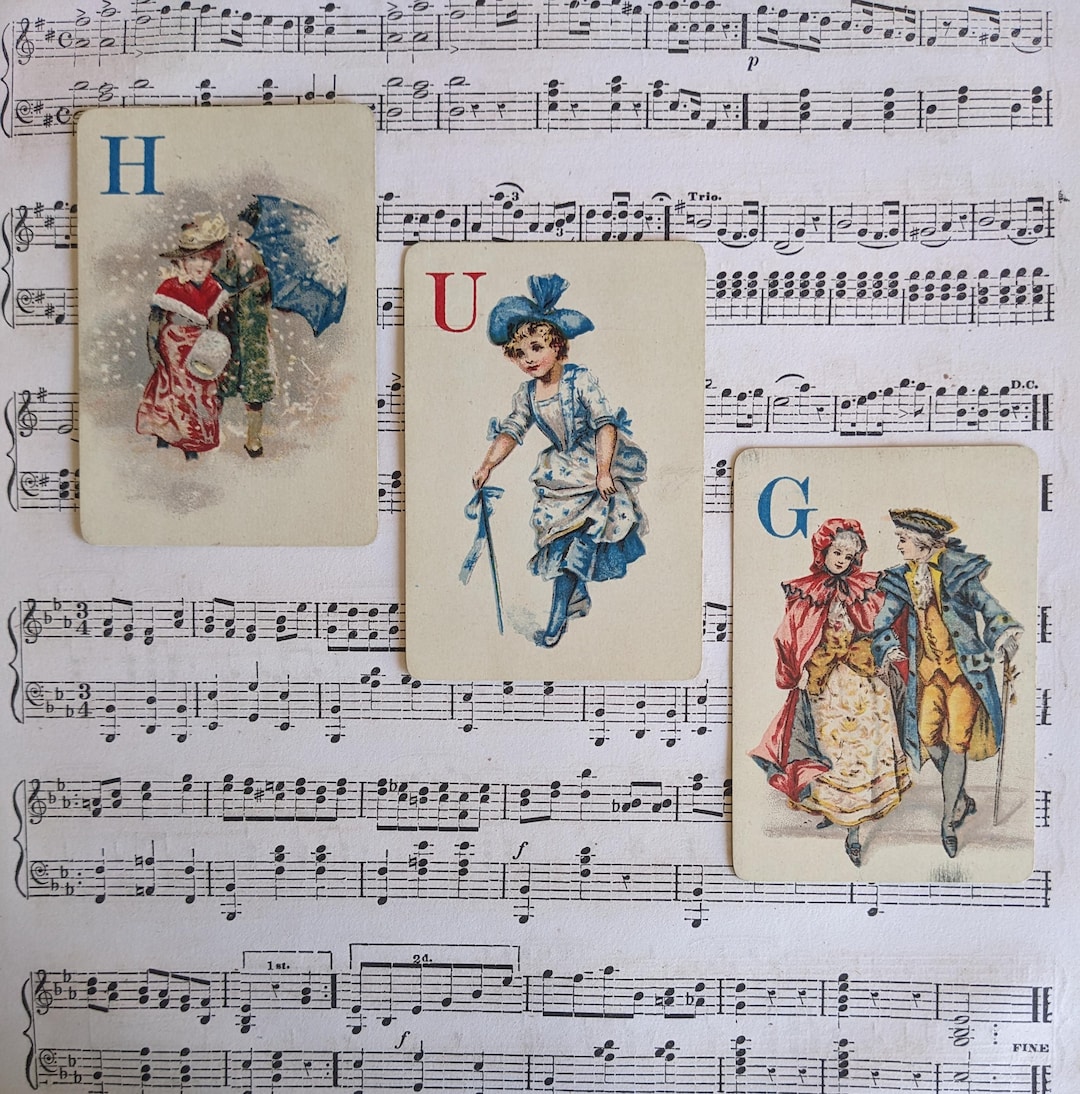 HUG Junk Journal Cards. Group of 3. VINTAGE Artist Cards. Illustrated ...