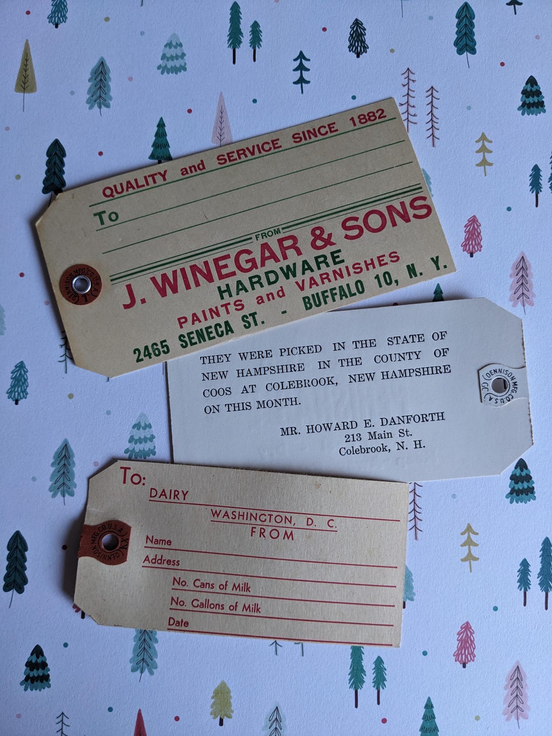 Vintage Dennison Hang Tags. Group of 3. Original Dennison Advertising ...