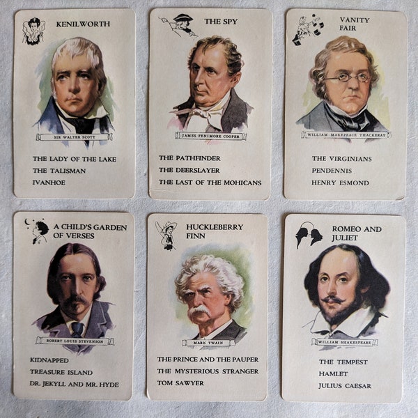 Authors Card Game - Etsy